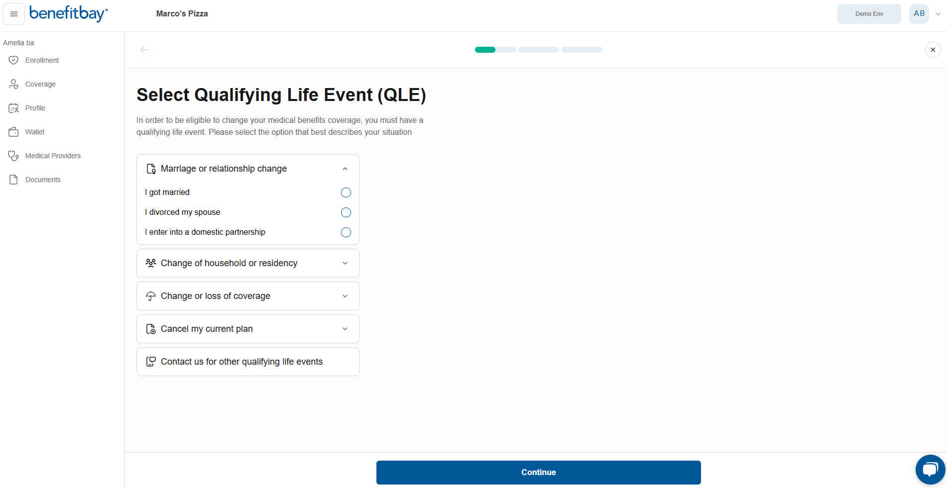 How do I report a Qualifying Life Event?