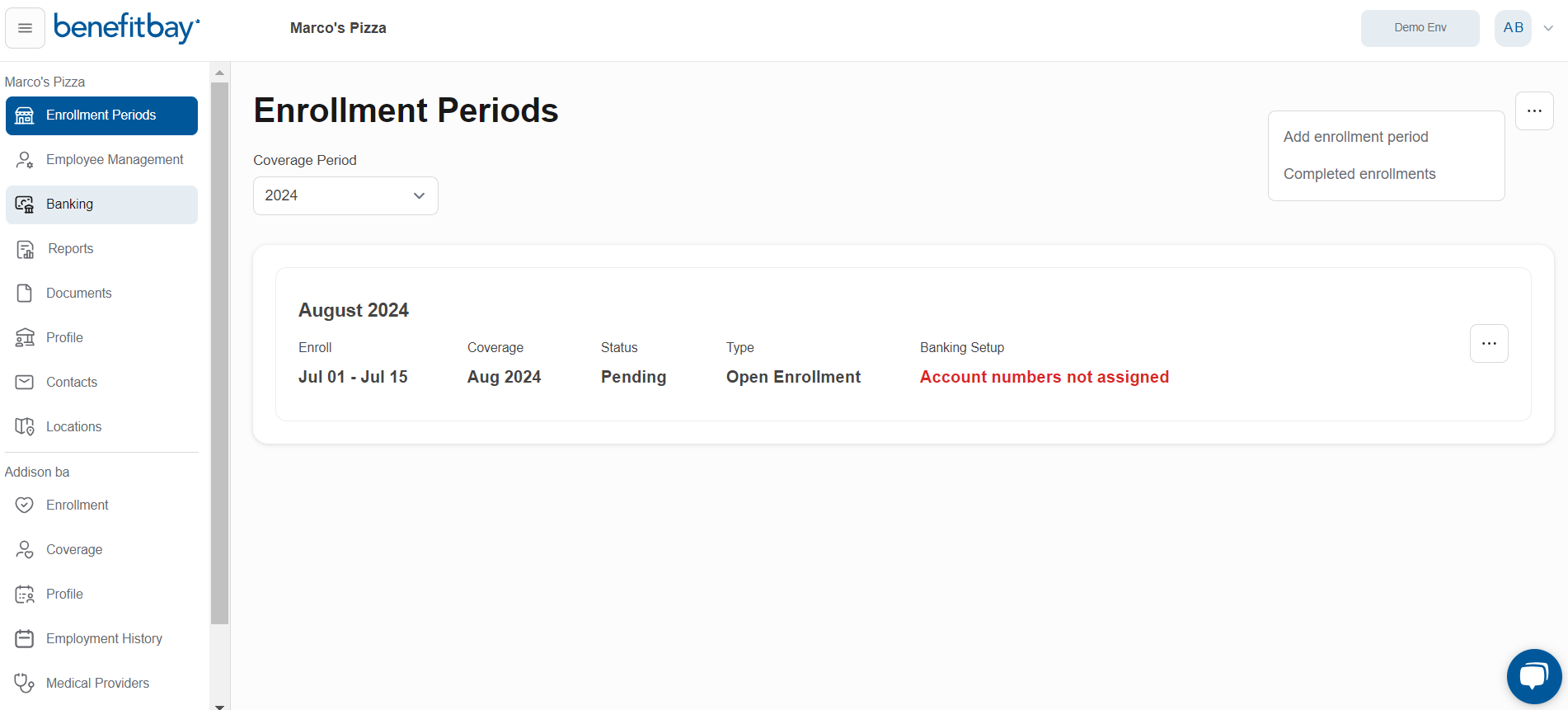 Creating an Enrollment Period