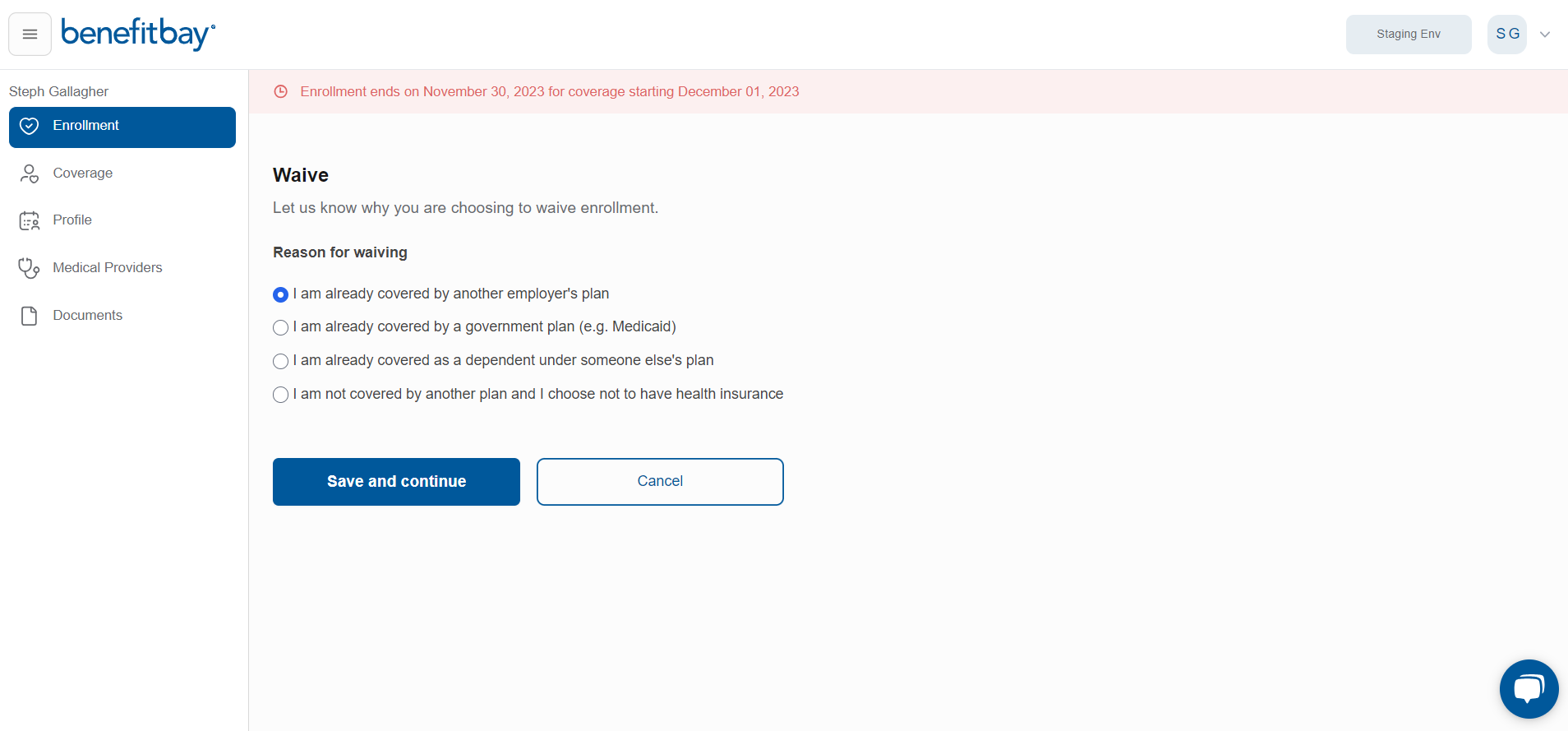 Waiving Medical Coverage